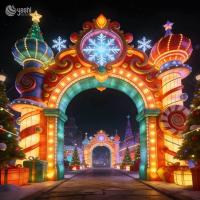 China Commercial Illuminated Christmas Archway Lanterns, Giant Outdoor Light Tunnel Sculpture for Light Festival for sale