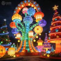 China Outdoor Large LED Christmas Tree Lantern Decor for Theme Parks & Shopping Center Holiday Displays for sale