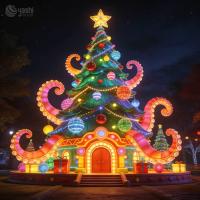 China Outdoor Large LED Christmas Tree Lantern Decor for Theme Parks & Shopping Center Holiday Displays for sale