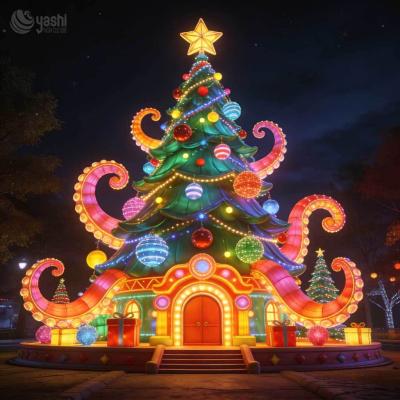 China Outdoor Large LED Christmas Tree Lantern Decor for Theme Parks & Shopping Center Holiday Displays for sale