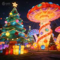 China Octopus Tentacle Christmas Tree House Light Sculpture, Custom Outdoor LED Christmas Lantern for Holiday Light Show for sale
