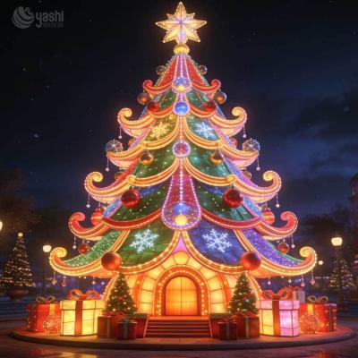 China Large 3D Christmas Tree House LED Light for Outdoor Park & Mall Theme Party Decoration for sale