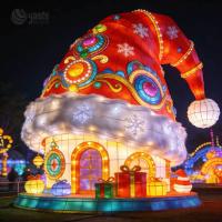 China Giant LED Christmas Hat Pattern Lighting Solution for Outdoor New Year & Christmas Events for sale