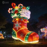 China Giant LED Christmas Hat Pattern Lighting Solution for Outdoor New Year & Christmas Events for sale