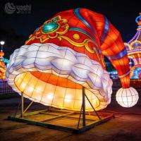 China Giant LED Christmas Hat Pattern Lighting Solution for Outdoor New Year & Christmas Events for sale