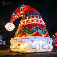 China Giant LED Christmas Hat Pattern Lighting Solution for Outdoor New Year & Christmas Events for sale