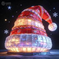 China Giant LED Christmas Hat Pattern Lighting Solution for Outdoor New Year & Christmas Events for sale