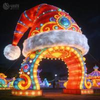 China Giant Christmas Stocking Light Sculpture With Gifts, Custom Outdoor LED Christmas Lantern for Holiday Light Festival for sale