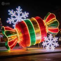 China Custom 3D Lighted Christmas Gift Box Sculpture, Waterproof LED Illuminated Present Box for Outdoor Christmas Decor for sale