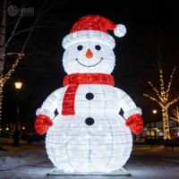 China Custom LED Wire Frame Snowman Light Sculpture, Giant Outdoor Snowman Christmas Light with Gift Boxes for Yard & Plaza Decor for sale