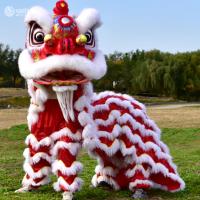 China Authentic Chinese Lion Dance Costume Handcrafted Realistic Twin Lion Performance Outfit for sale