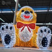 China Custom Large LED Teddy Bear Christmas Lantern Sculpture for Zoo Theme Party Decorations for sale