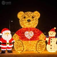 China Outdoor Santa & Teddy Bear Lantern - Waterproof LED Lighted Statue for Christmas Holiday Party Decoration for sale