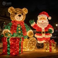 China Outdoor Santa & Teddy Bear Lantern - Waterproof LED Lighted Statue for Christmas Holiday Party Decoration for sale