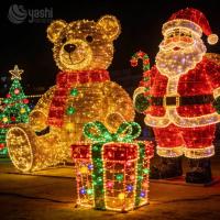 China Outdoor Santa & Teddy Bear Lantern - Waterproof LED Lighted Statue for Christmas Holiday Party Decoration for sale