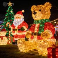 China Outdoor Santa & Teddy Bear Lantern - Waterproof LED Lighted Statue for Christmas Holiday Party Decoration for sale