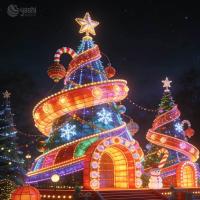 China Giant Custom LED Christmas Tree Sculpture Light Outdoor 3D Holiday Lantern Party Xmas Decoration for sale