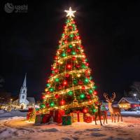 China Giant Custom LED Christmas Tree Sculpture Light Outdoor 3D Holiday Lantern Party Xmas Decoration for sale