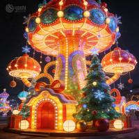 China Giant Custom LED Christmas Tree Sculpture Light Outdoor 3D Holiday Lantern Party Xmas Decoration for sale