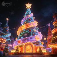 China Giant Custom LED Christmas Tree Sculpture Light Outdoor 3D Holiday Lantern Party Xmas Decoration for sale