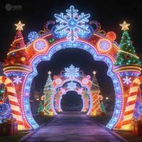 China Custom Fairy Tale Castle Festival Lantern Arch, Giant Colorful Christmas Light Tunnel for Park & Shopping Mall Light Exhibition for sale