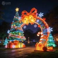 China Custom Fairy Tale Castle Festival Lantern Arch, Giant Colorful Christmas Light Tunnel for Park & Shopping Mall Light Exhibition for sale