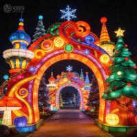 China Custom Fairy Tale Castle Festival Lantern Arch, Giant Colorful Christmas Light Tunnel for Park & Shopping Mall Light Exhibition for sale