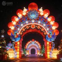 China Custom Fairy Tale Castle Festival Lantern Arch, Giant Colorful Christmas Light Tunnel for Park & Shopping Mall Light Exhibition for sale