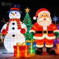 China Christmas Santa & Snowman LED Lantern Set  Customizable for Mall, Park, and Event Space Lighting for sale