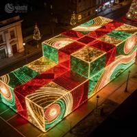 China Giant 3D Christmas Candy Cane & Tree LED Motif Light - Outdoor Commercial Holiday Decor for Mall Park Square Event for sale
