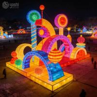 China 3D Gift Box Walk-through Christmas Light House, Custom Outdoor LED Cube Light Sculpture for Holiday Light Show for sale