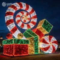 China 3D Gift Box Walk-through Christmas Light House, Custom Outdoor LED Cube Light Sculpture for Holiday Light Show for sale
