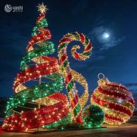 China Giant 3D LED Christmas Gift Box Lighting, Outdoor Waterproof Holiday Amusement Park Decoration for sale