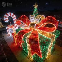 China Giant 3D LED Christmas Gift Box Lighting, Outdoor Waterproof Holiday Amusement Park Decoration for sale