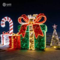 China Giant 3D LED Christmas Gift Box Lighting, Outdoor Waterproof Holiday Amusement Park Decoration for sale