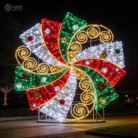 China Giant 3D LED Christmas Gift Box Lighting, Outdoor Waterproof Holiday Amusement Park Decoration for sale