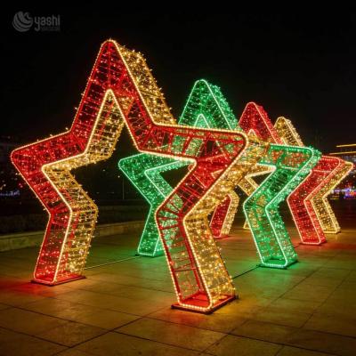 China 3D Standing Star LED Motif Light, Custom Outdoor 3D Star Light Sculpture for Christmas Light Festival for sale