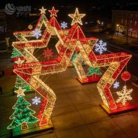 China 3D Standing Star LED Motif Light, Custom Outdoor 3D Star Light Sculpture for Christmas Light Festival for sale