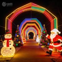 China Santa Reindeer Christmas Light Tunnel Arch Set, Custom Outdoor LED Motif Light Archway for Holiday Light Exhibition for sale