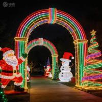China Santa Reindeer Christmas Light Tunnel Arch Set, Custom Outdoor LED Motif Light Archway for Holiday Light Exhibition for sale