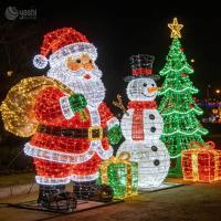 China Waterproof LED Santa Sleigh Lantern, Giant Christmas Theme Lighting Solution for Commercial Events for sale