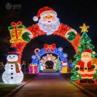 China Commercial Grade LED Santa Arch Tunnel, Custom Outdoor Christmas Lighting Solution for City Square for sale