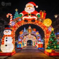 China Commercial Grade LED Santa Arch Tunnel, Custom Outdoor Christmas Lighting Solution for City Square for sale