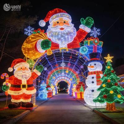 China LED Christmas Archway Tunnel Lights, Custom 3D Light Sculpture for Shopping Mall & Event Decor for sale