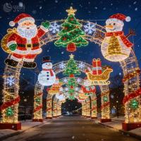 China LED Christmas Archway Tunnel Lights, Custom 3D Light Sculpture for Shopping Mall & Event Decor for sale