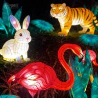 China Custom Winged Fantasy Deer LED Lantern, Mythical Creature Light Sculpture for Christmas & Theme Park Night Show for sale