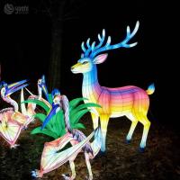 China Custom Winged Fantasy Deer LED Lantern, Mythical Creature Light Sculpture for Christmas & Theme Park Night Show for sale