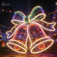 China High Quality Customizable 3D LED Christmas Bell Decoration Light for Large Festival Party Lighting for sale