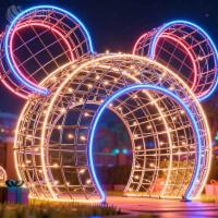 China Handmade Christmas Ball Arch LED Light, Custom 3D Illuminated Sculpture for Festival Event & Mall Decoration for sale