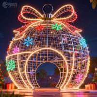 China Handmade Christmas Ball Arch LED Light, Custom 3D Illuminated Sculpture for Festival Event & Mall Decoration for sale